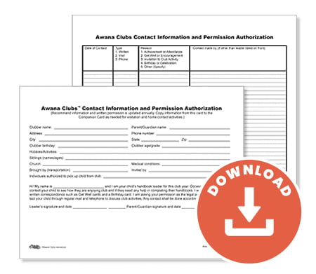 Contact Information and Permission Authorization Card (Download)